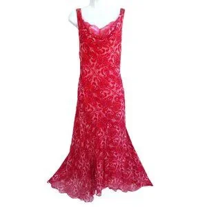 Vintage | Dresses | Silk Beaded Vintage Vision Maxi Dress Bias Cut Pink ...